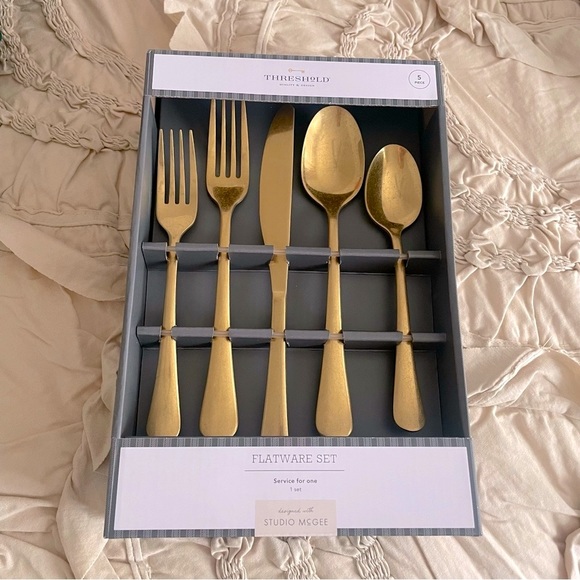 Studio McGee | Dining | 2 5pc Stainless Steel Flatware Set Gold ...